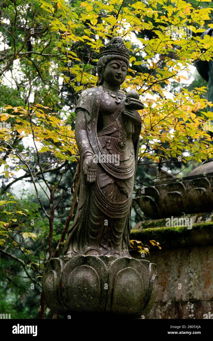 Okunoin, Japan's largest cemetery, located on Mt. Koya, the birthplace ...