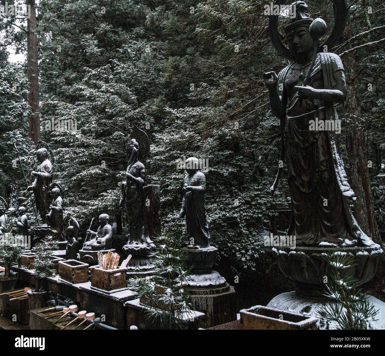 Okunoin, Japan's largest cemetery, located on Mt. Koya, the birthplace ...