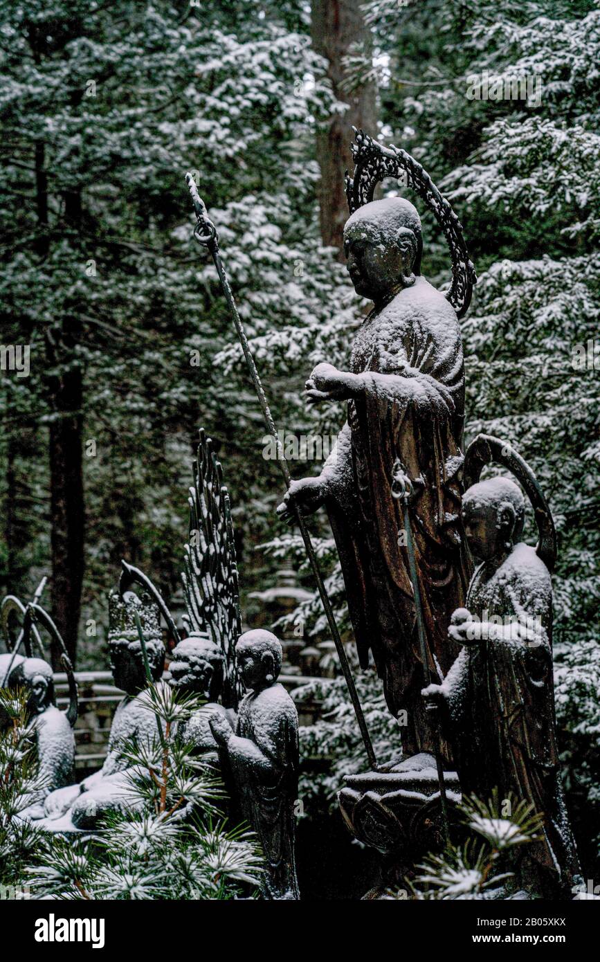 Okunoin, Japan's largest cemetery, located on Mt. Koya, the birthplace ...