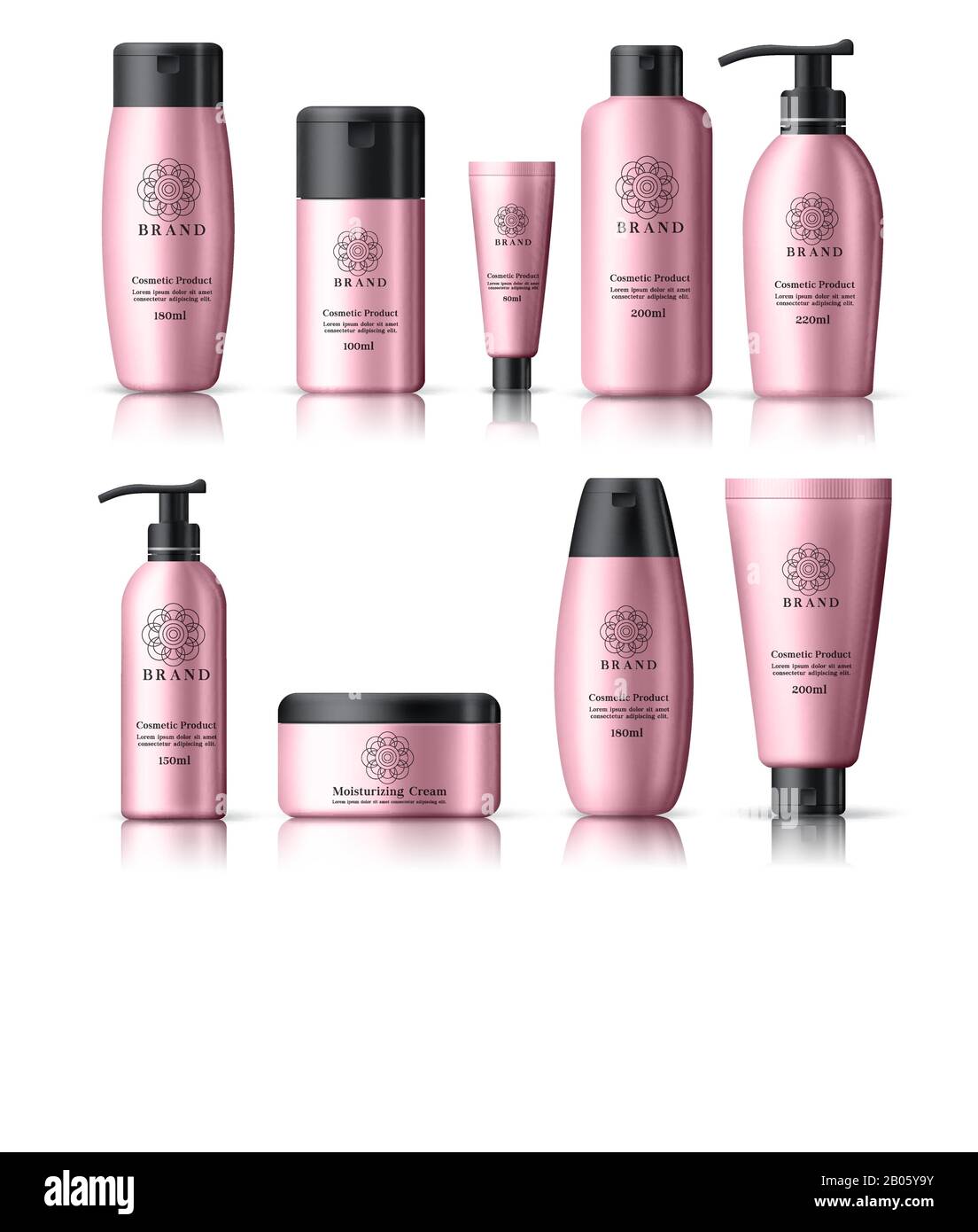 Pink plastic bottles Stock Vector Images - Alamy