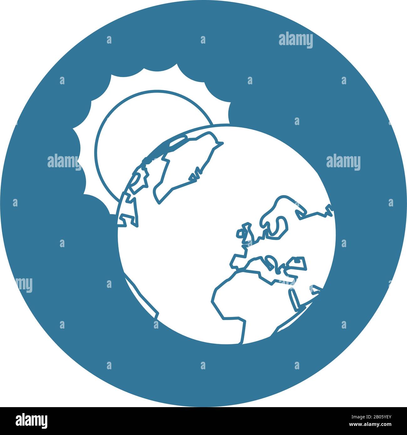 world planet earth with sun Stock Vector Image & Art - Alamy