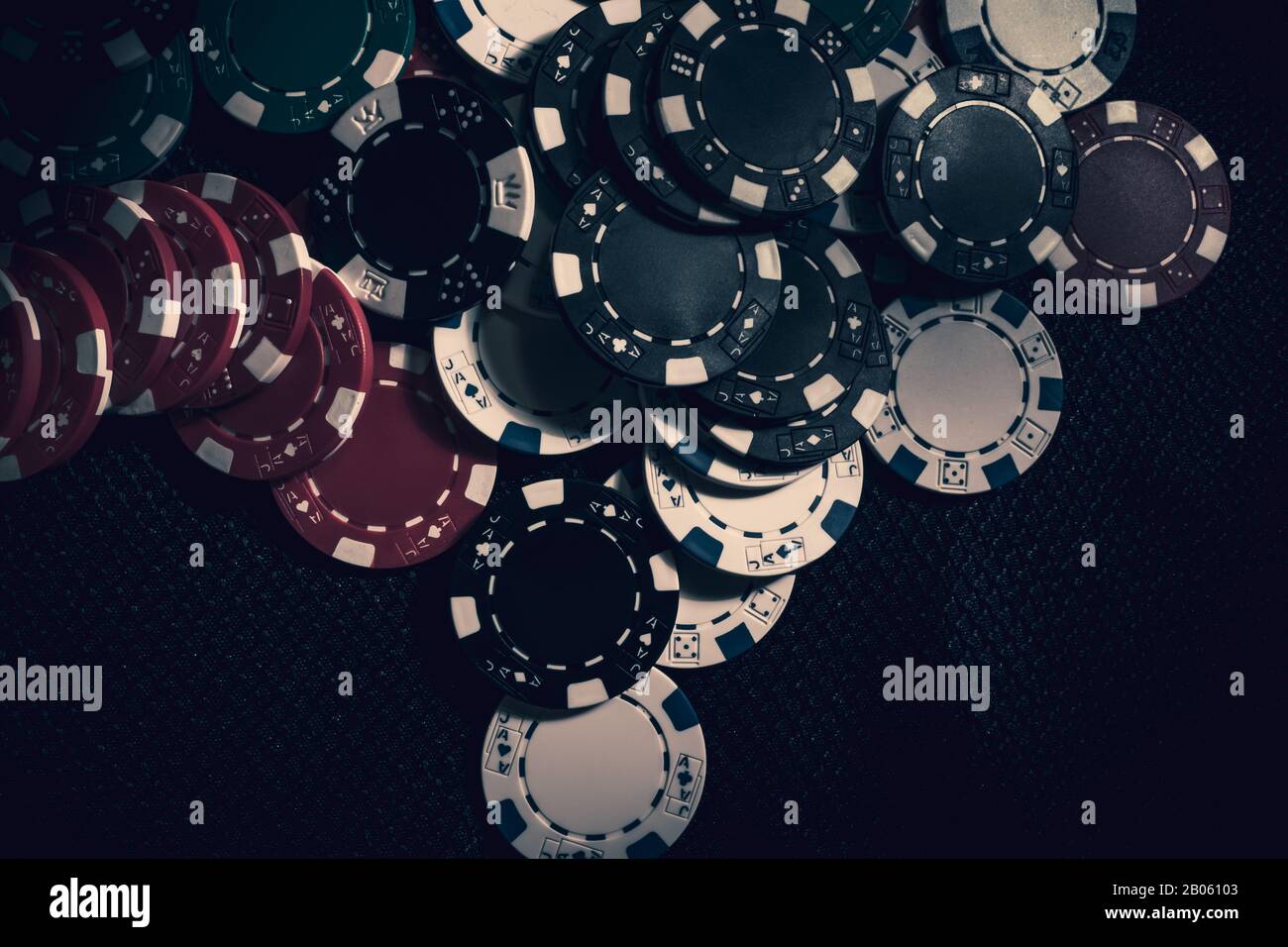 Large pot of Poker chips at gambiling hall Stock Photo - Alamy