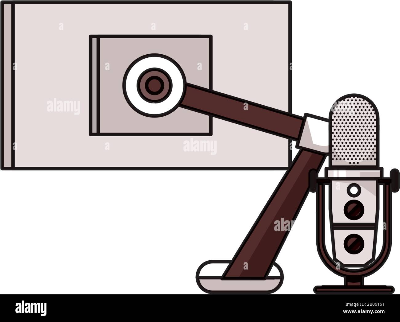 radio microphone retro with desktop Stock Vector Image & Art - Alamy