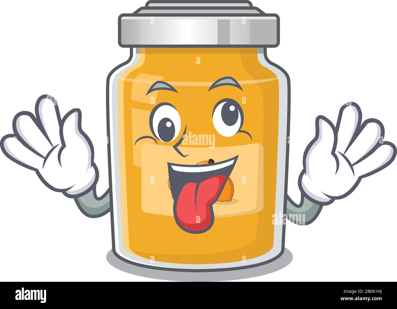 Cute sneaky appricot Cartoon character with a crazy face Stock Vector ...