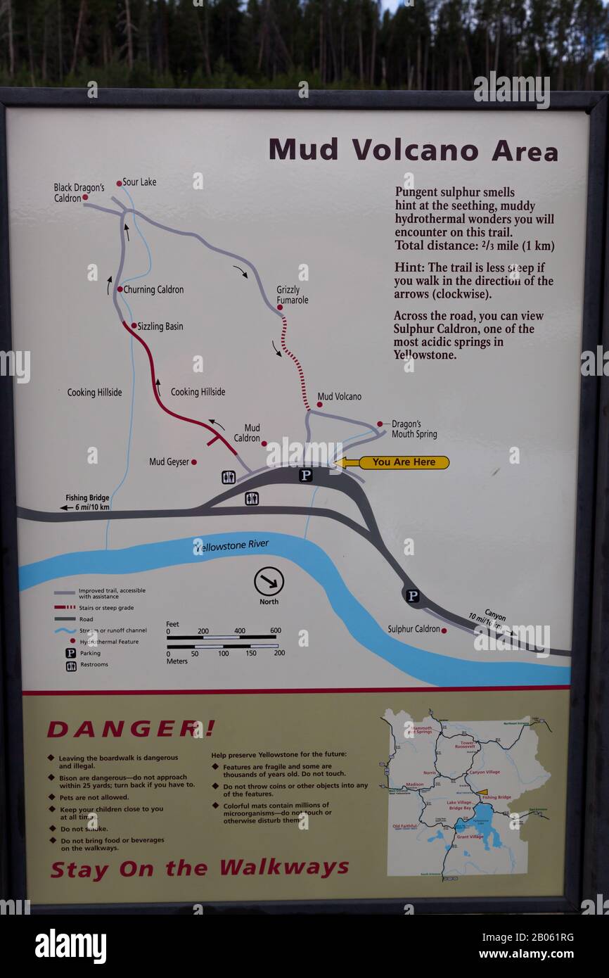 Mud Volcano Yellowstone Map When Will Yellowstone Erupt? Mountain