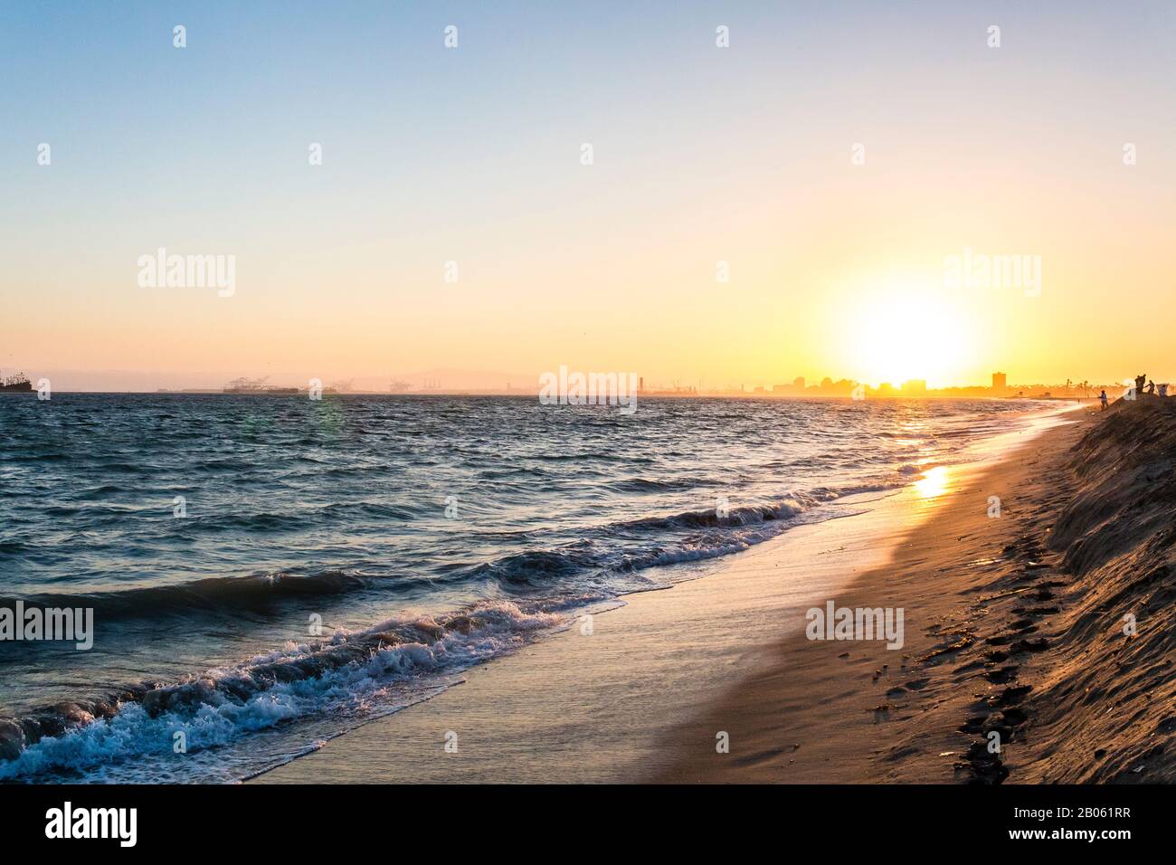 Iconic Sunset view along the Pacific Coast, California, USA Stock Photo ...