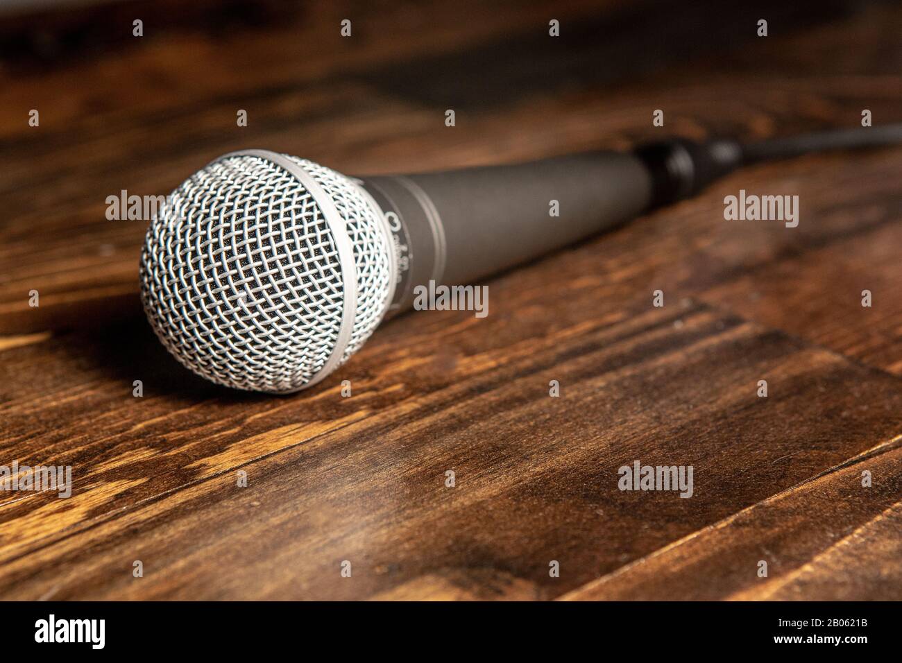 Comedy or Music Show at Night with Microphone and Blue Lights Nightlife ...