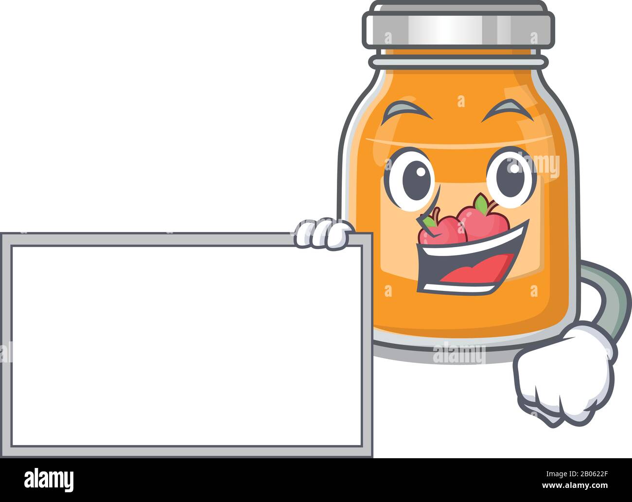 cartoon character of apple jam design concept bring a board Stock ...