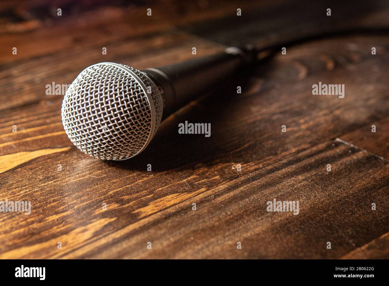 Comedy or Music Show at Night with Microphone and Blue Lights Nightlife ...