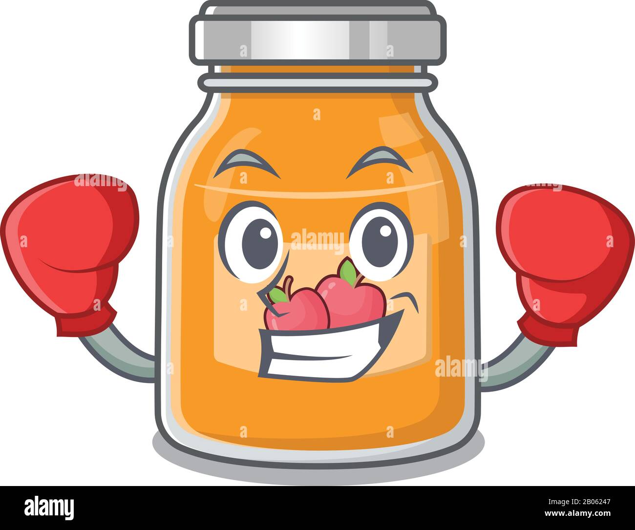 mascot character style of Sporty Boxing apple jam Stock Vector Image ...