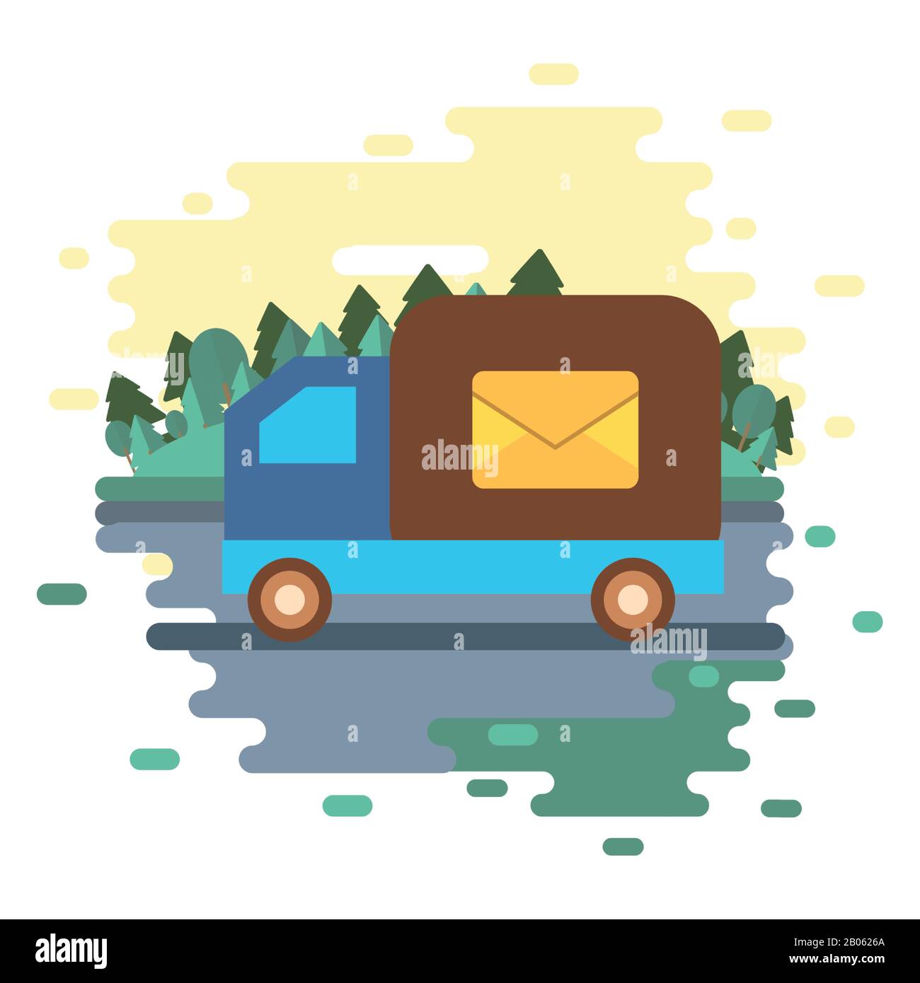 truck with envelope postal service Stock Vector Image & Art - Alamy