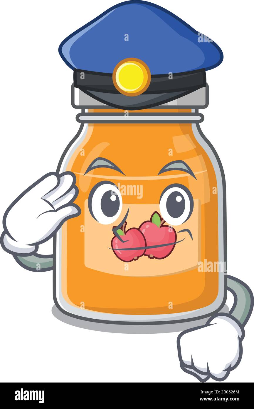 A manly apple jam Cartoon concept working as a Police officer Stock ...