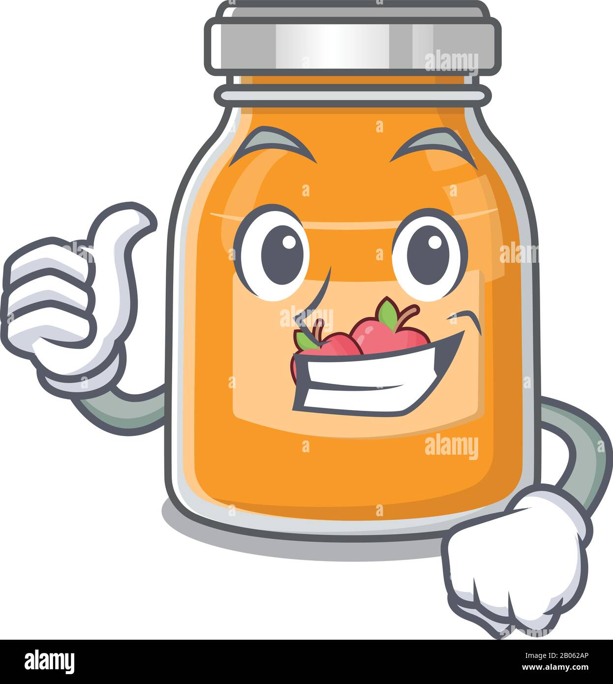 Funny apple jam making Thumbs up gesture Stock Vector Image & Art - Alamy