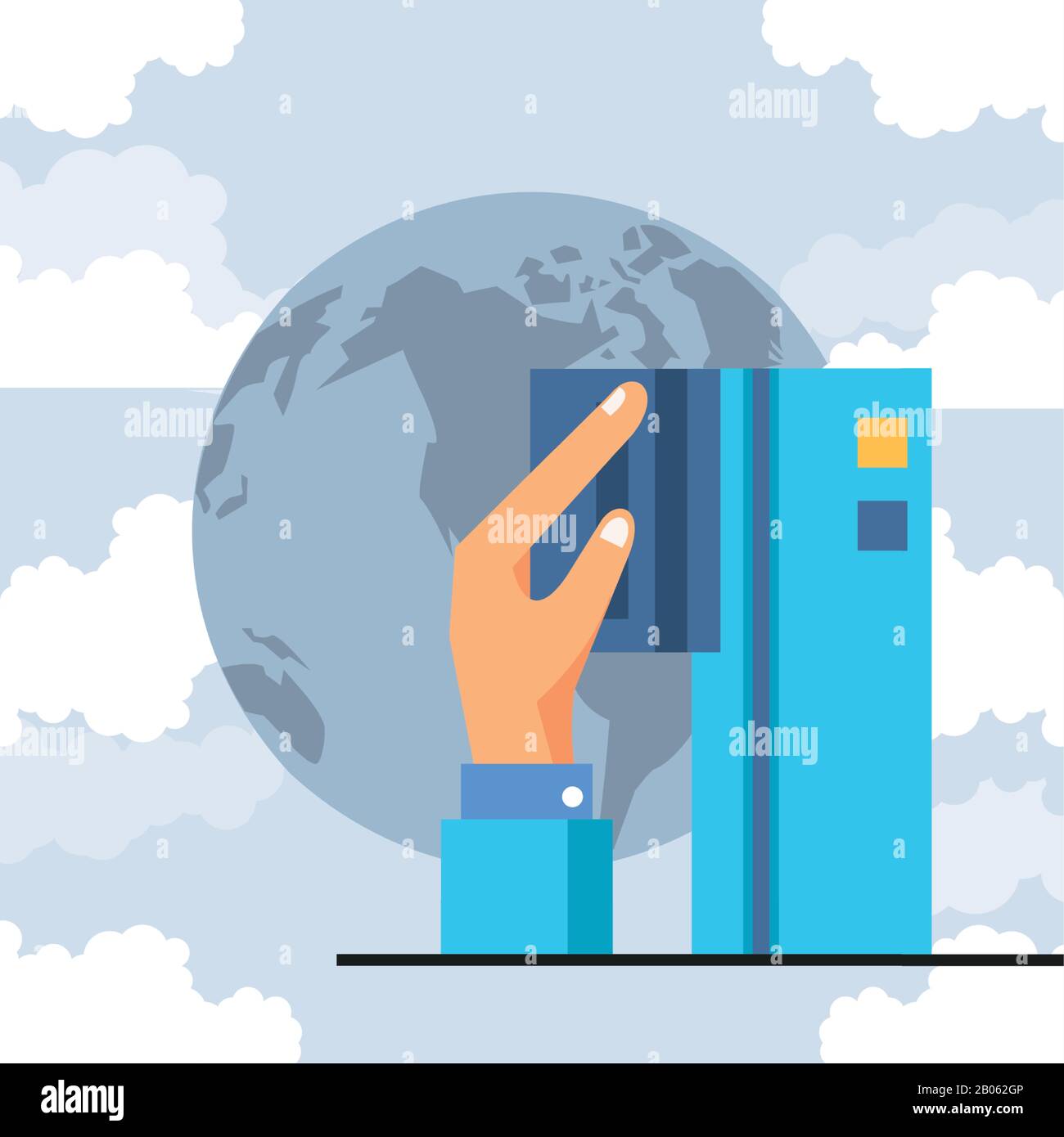 hand with credit card ecommerce icon Stock Vector Image & Art - Alamy