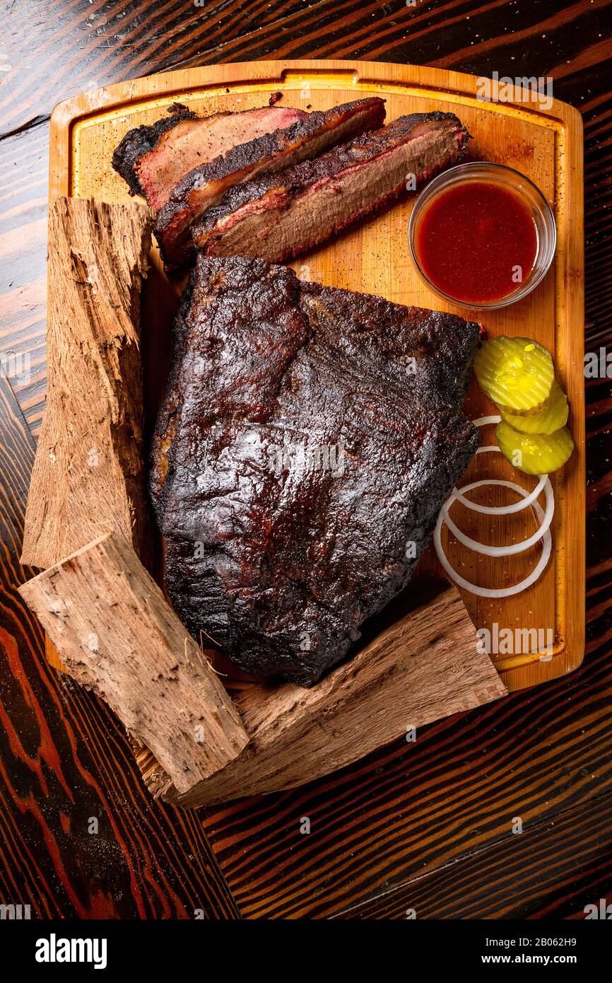 Barbecue Ribs and Brisket Food Photography Stock Photo - Alamy