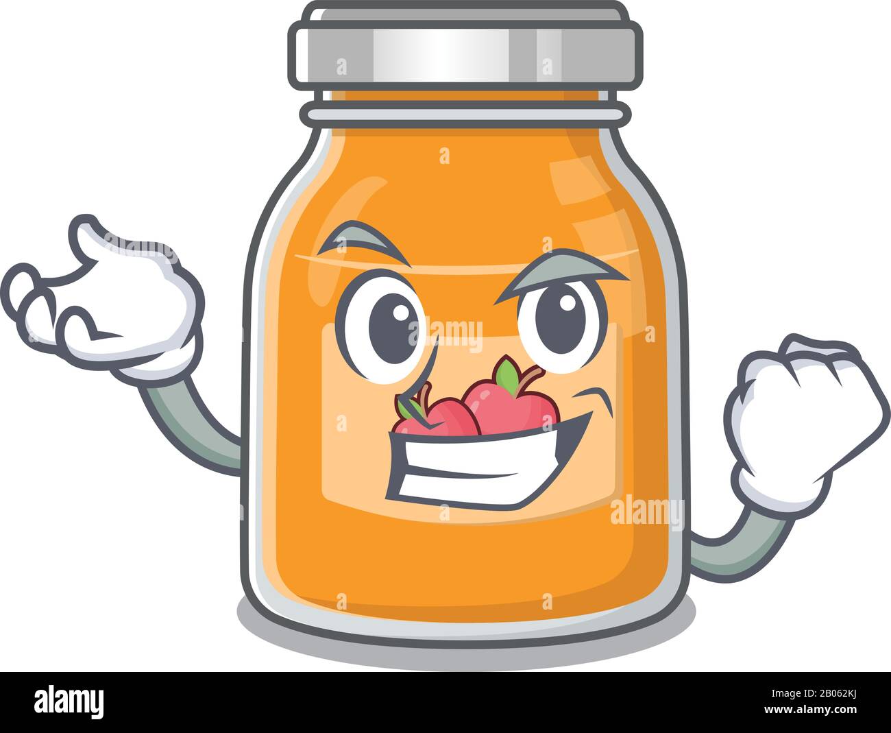 cool confident Successful apple jam cartoon character style Stock ...
