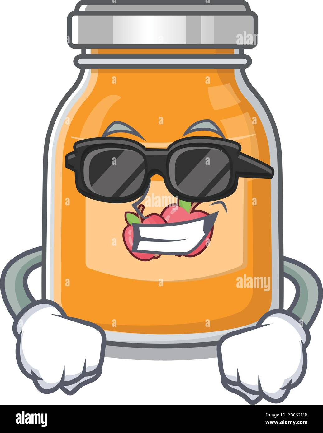 Super cool apple jam character wearing black glasses Stock Vector Image ...