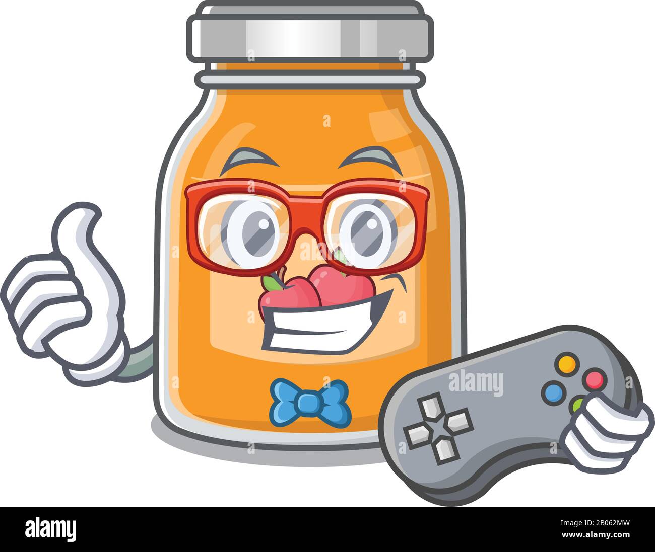 Smiley gamer apple jam cartoon mascot style Stock Vector Image & Art ...