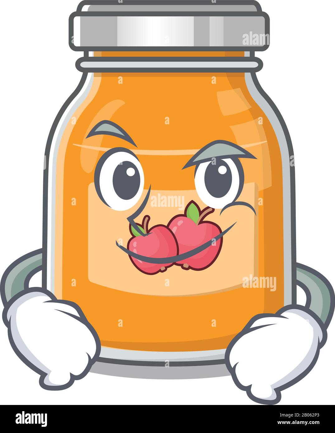 Cool apple jam mascot character with Smirking face Stock Vector Image ...