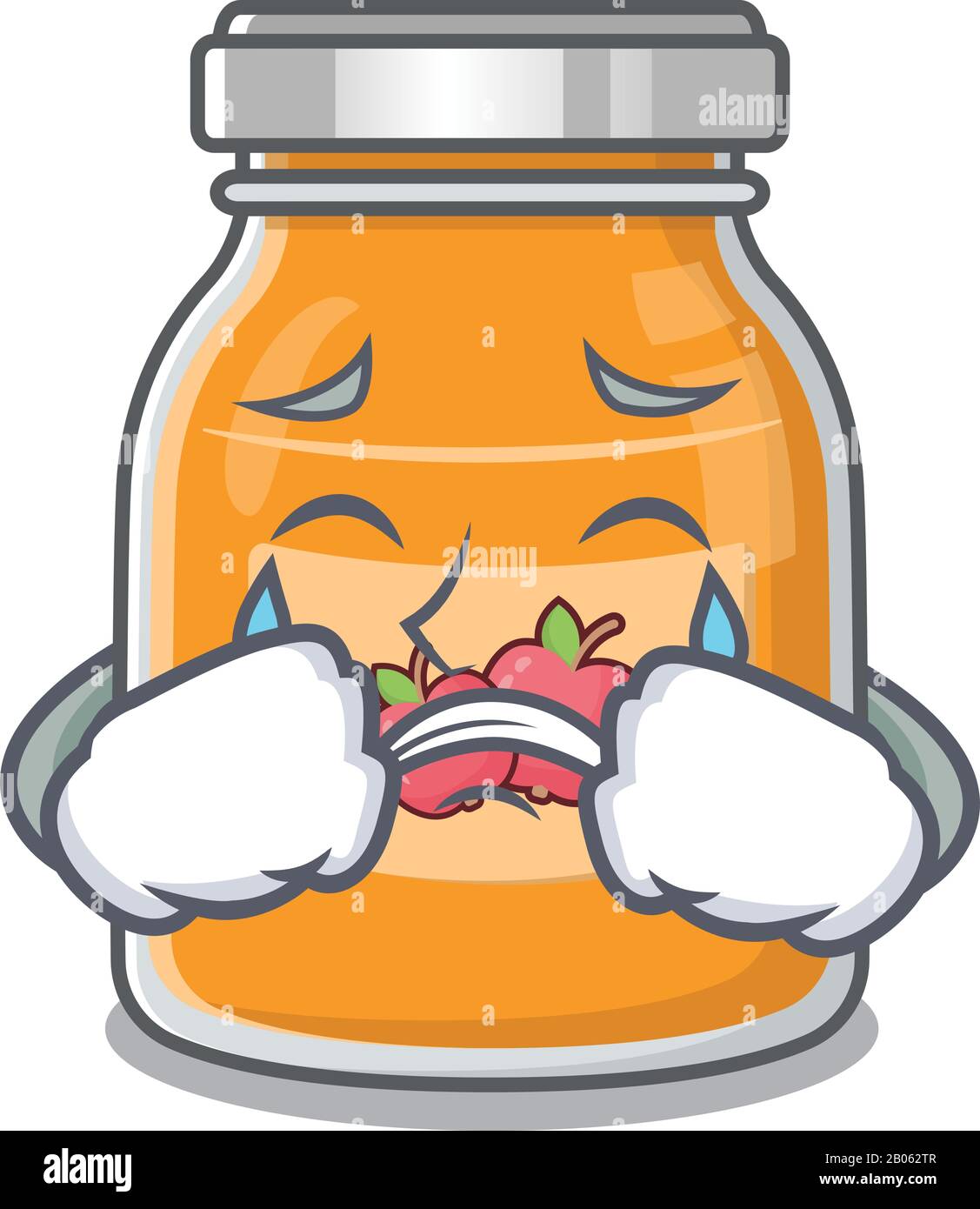 Apple jam cartoon character concept with a sad face Stock Vector Image ...