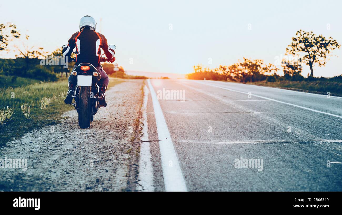 Man Motorcycle Back View High Resolution Stock Photography and Images ...
