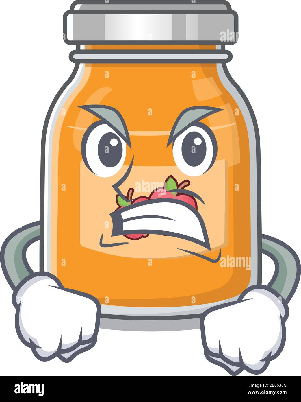 Apple jam cartoon character style having angry face Stock Vector Image ...