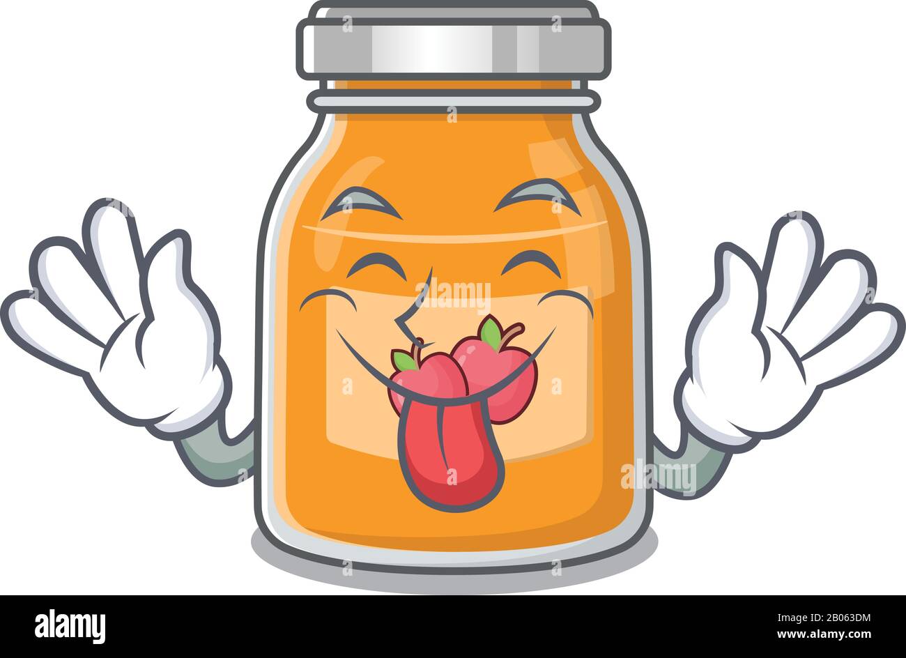 Funny apple jam mascot design with Tongue out Stock Vector Image & Art ...