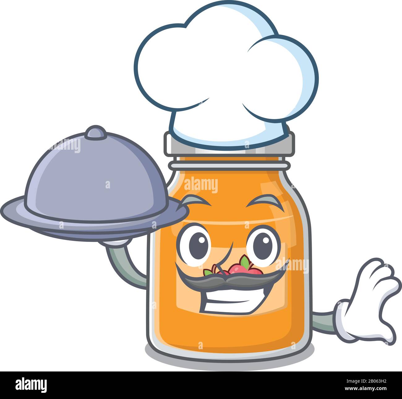 A picture of apple jam as a Chef serving food on tray Stock Vector ...