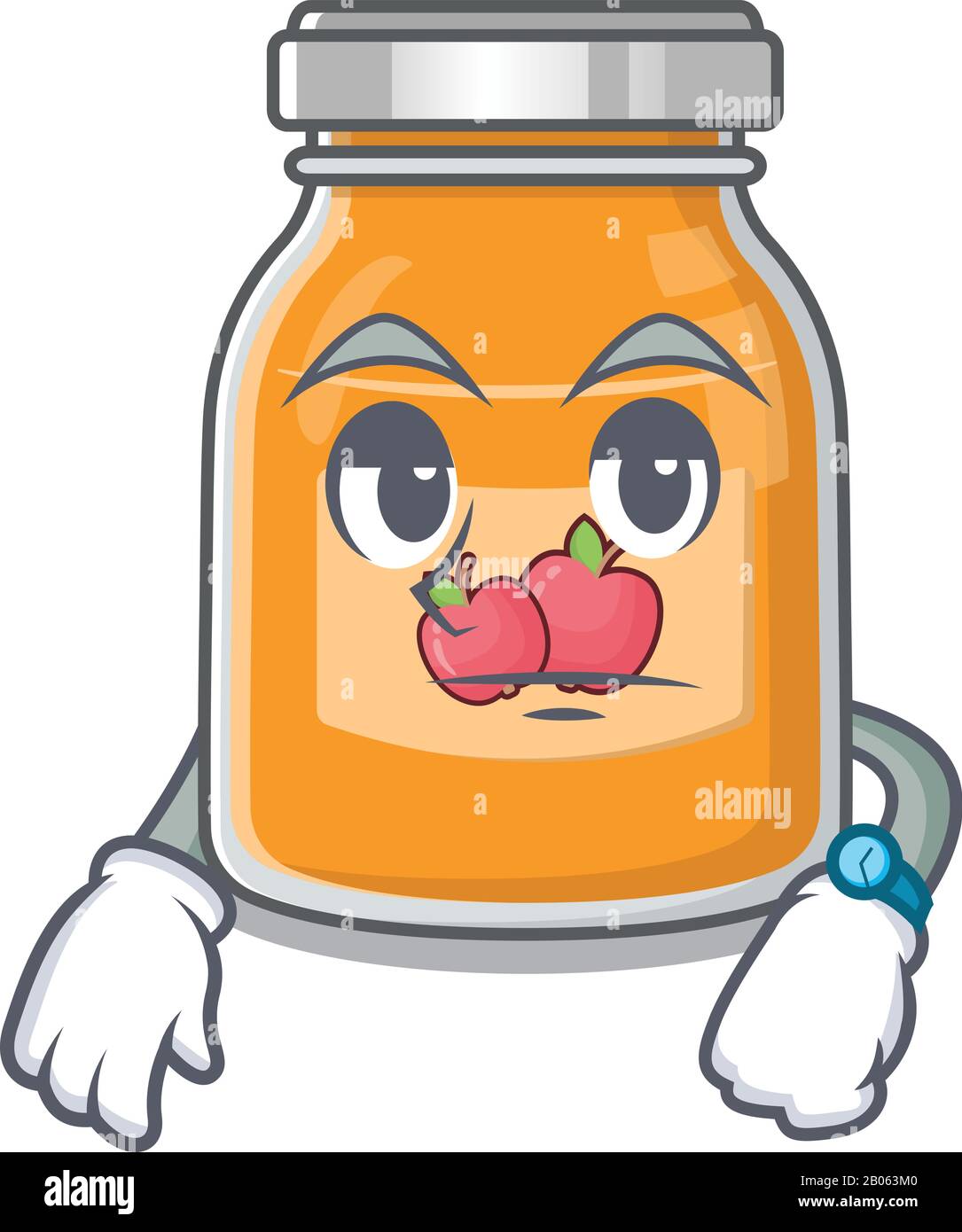 cartoon character design of apple jam on a waiting gesture Stock Vector ...