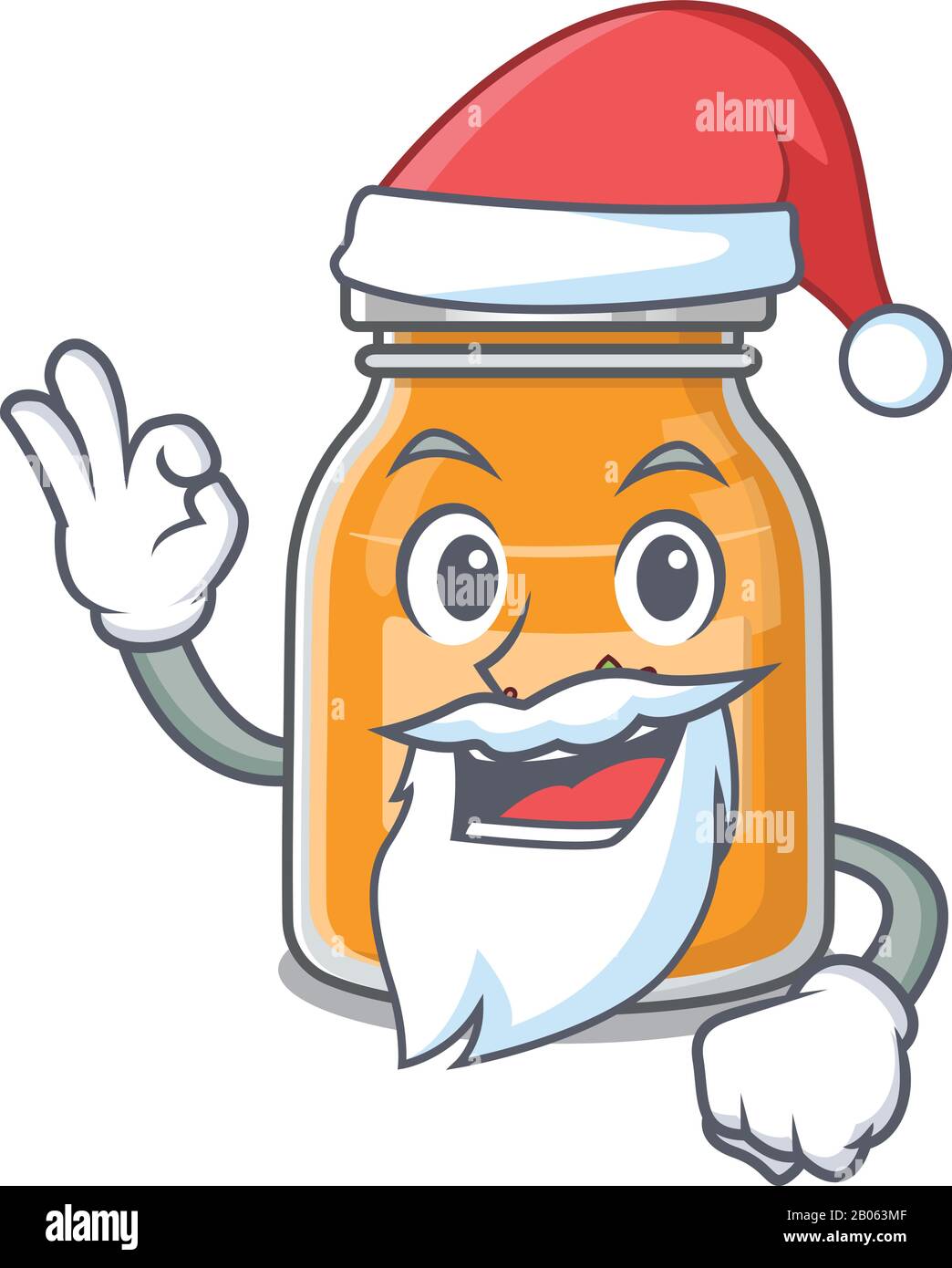 Apple jam in Santa cartoon character style with ok finger Stock Vector ...