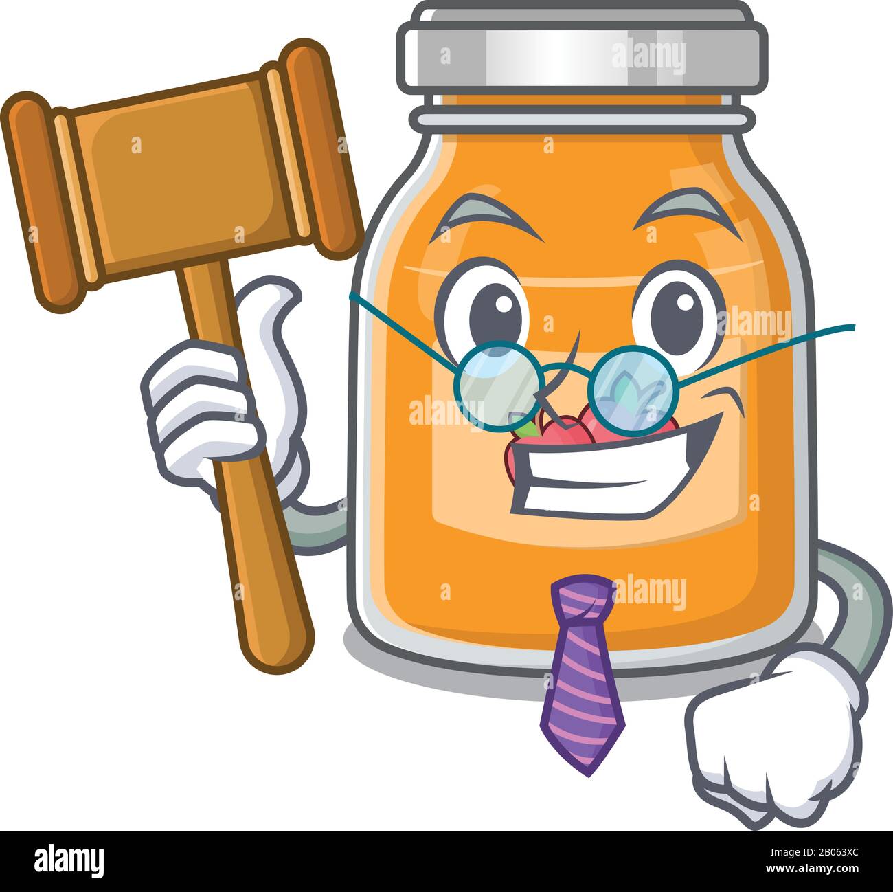 Smart Judge apple jam in mascot cartoon character style Stock Vector ...