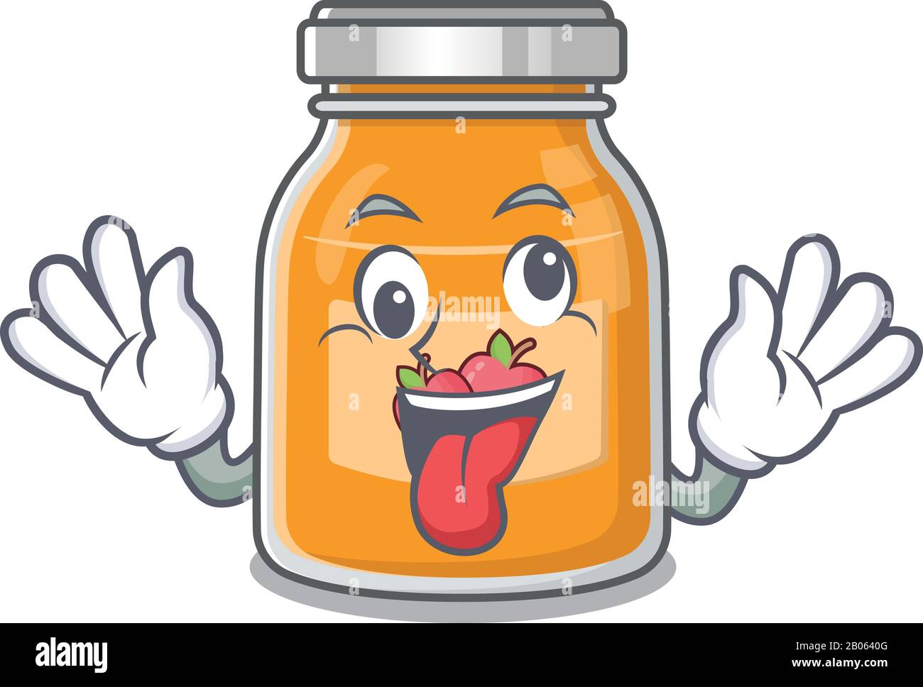 Cute sneaky apple jam Cartoon character with a crazy face Stock Vector ...