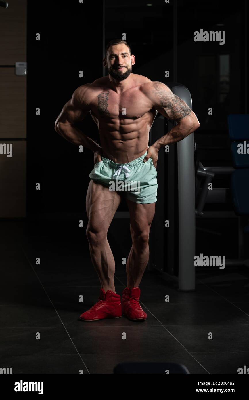 Portrait Of A Young Physically Fit Man Showing His Well Trained Body ...