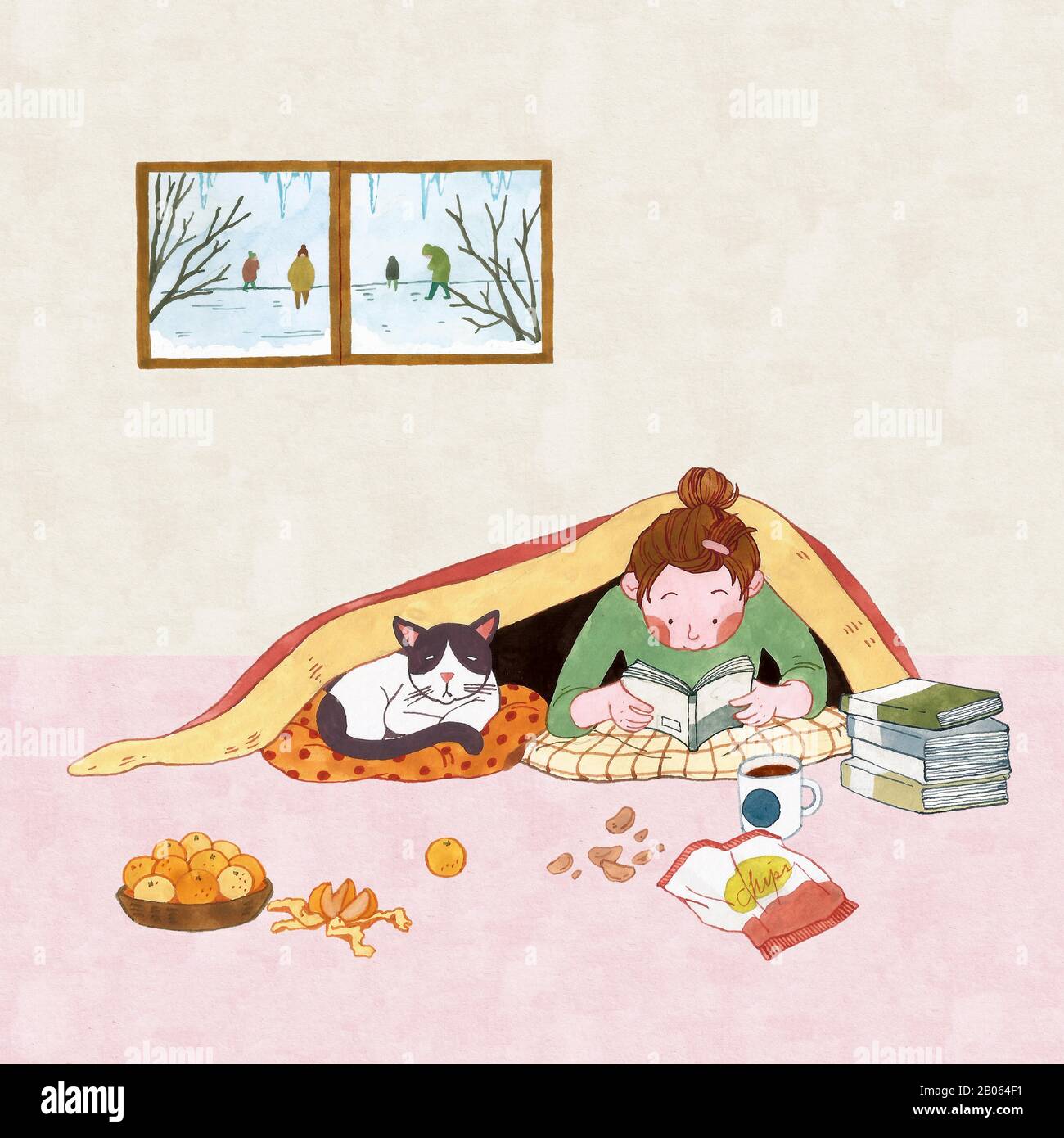 Warm room ice window Stock Vector Images - Alamy