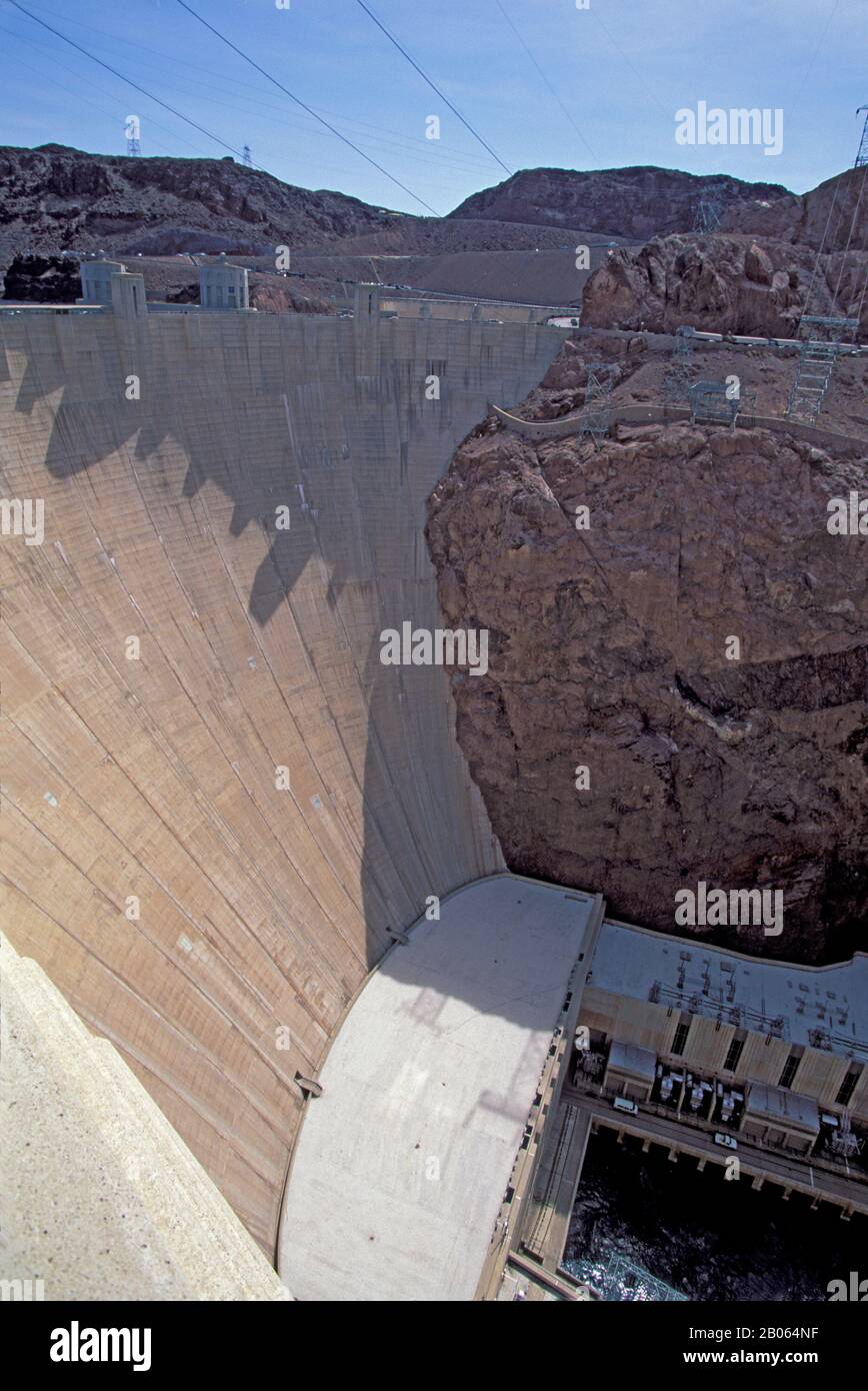 USA, NEVADA-ARIZONA, HOOVER DAM, VIEW FROM VISITOR CENTER Stock Photo ...
