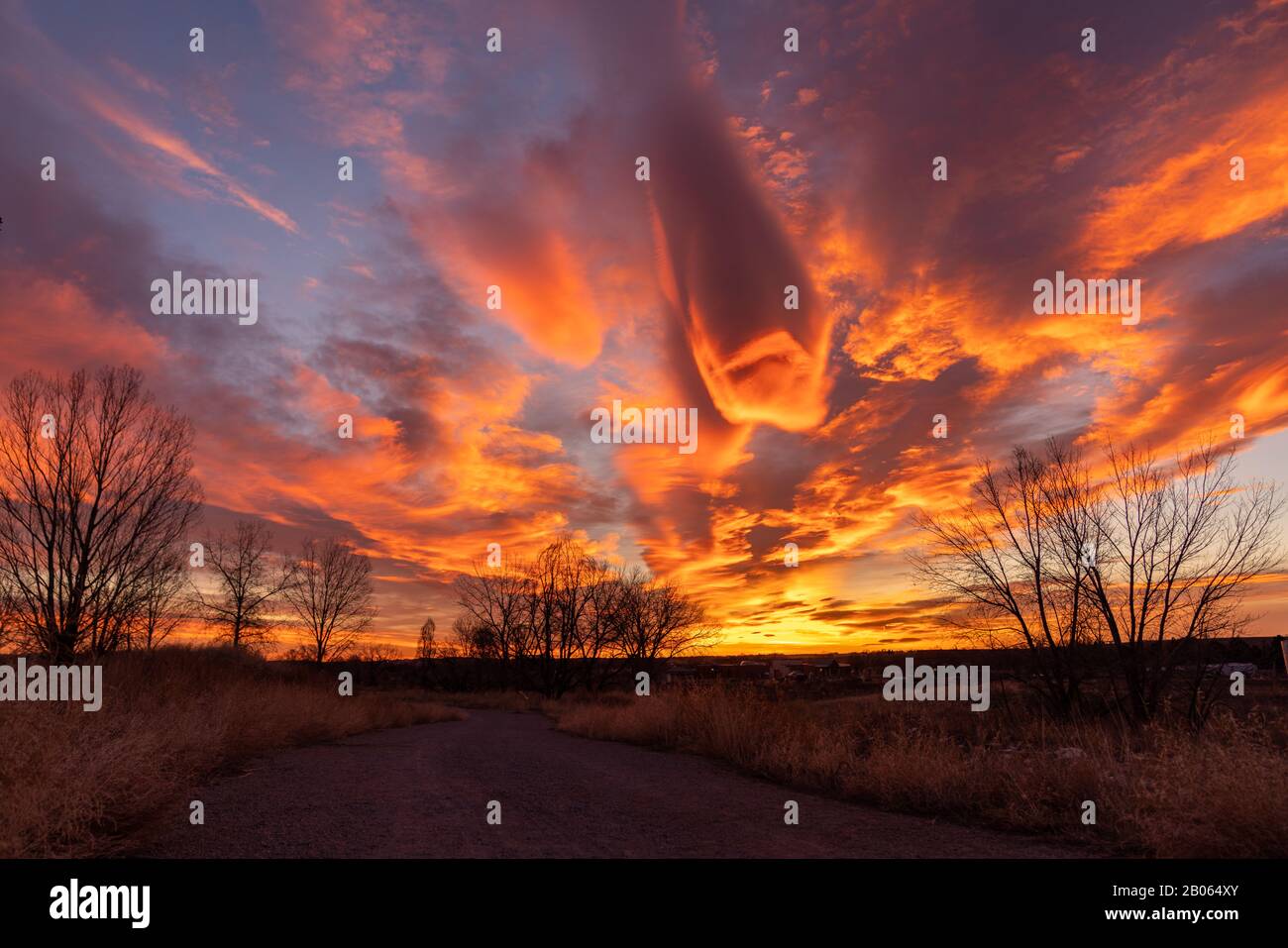 Colorful Sunrise in Louisville, Colorado Stock Photo - Alamy