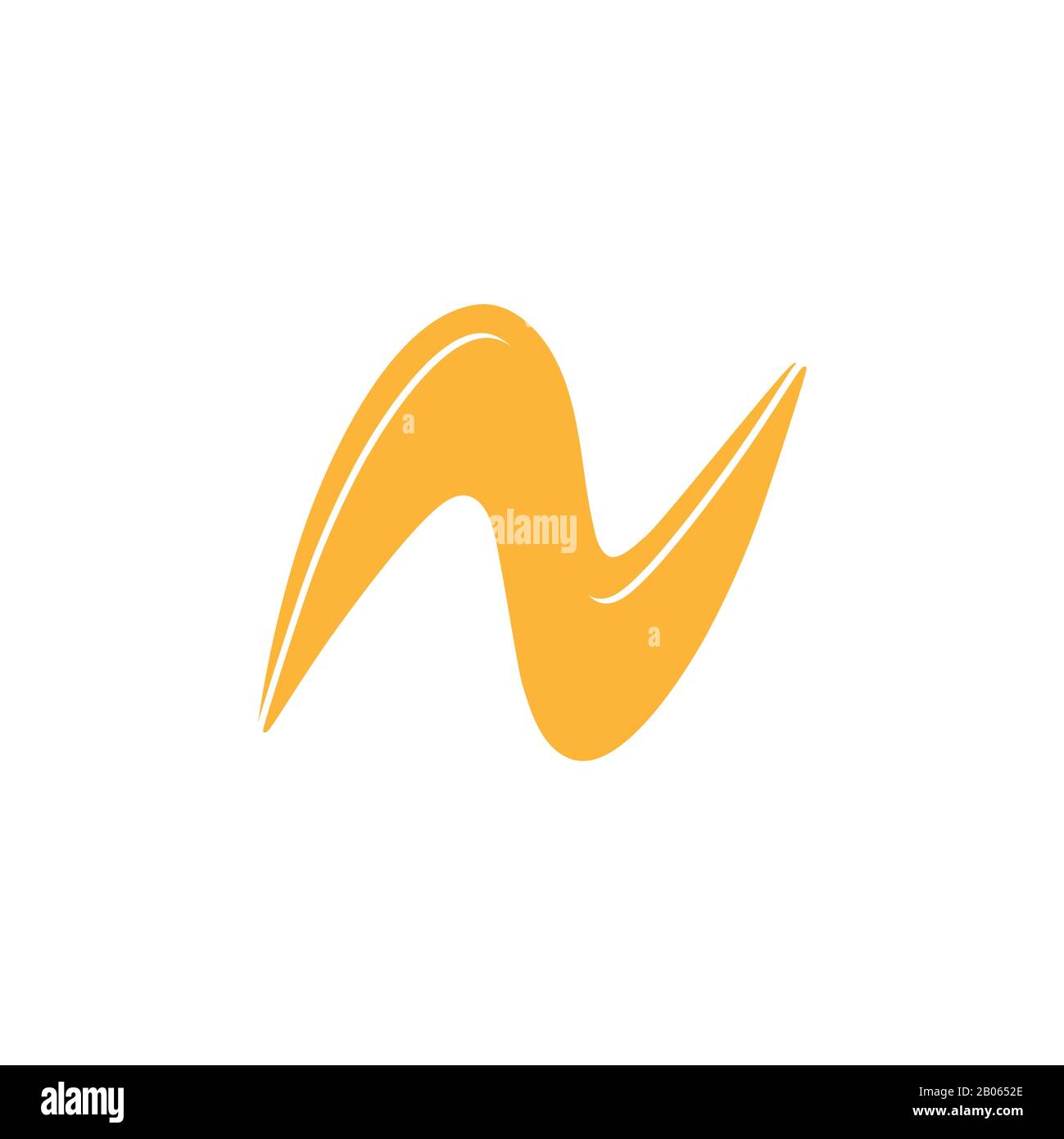 abstract letter n thunder shape simple curves logo vector Stock Vector ...