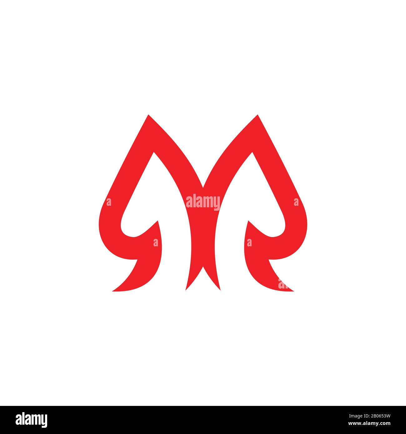 abstract letter mr simple red flame logo vector Stock Vector Image ...