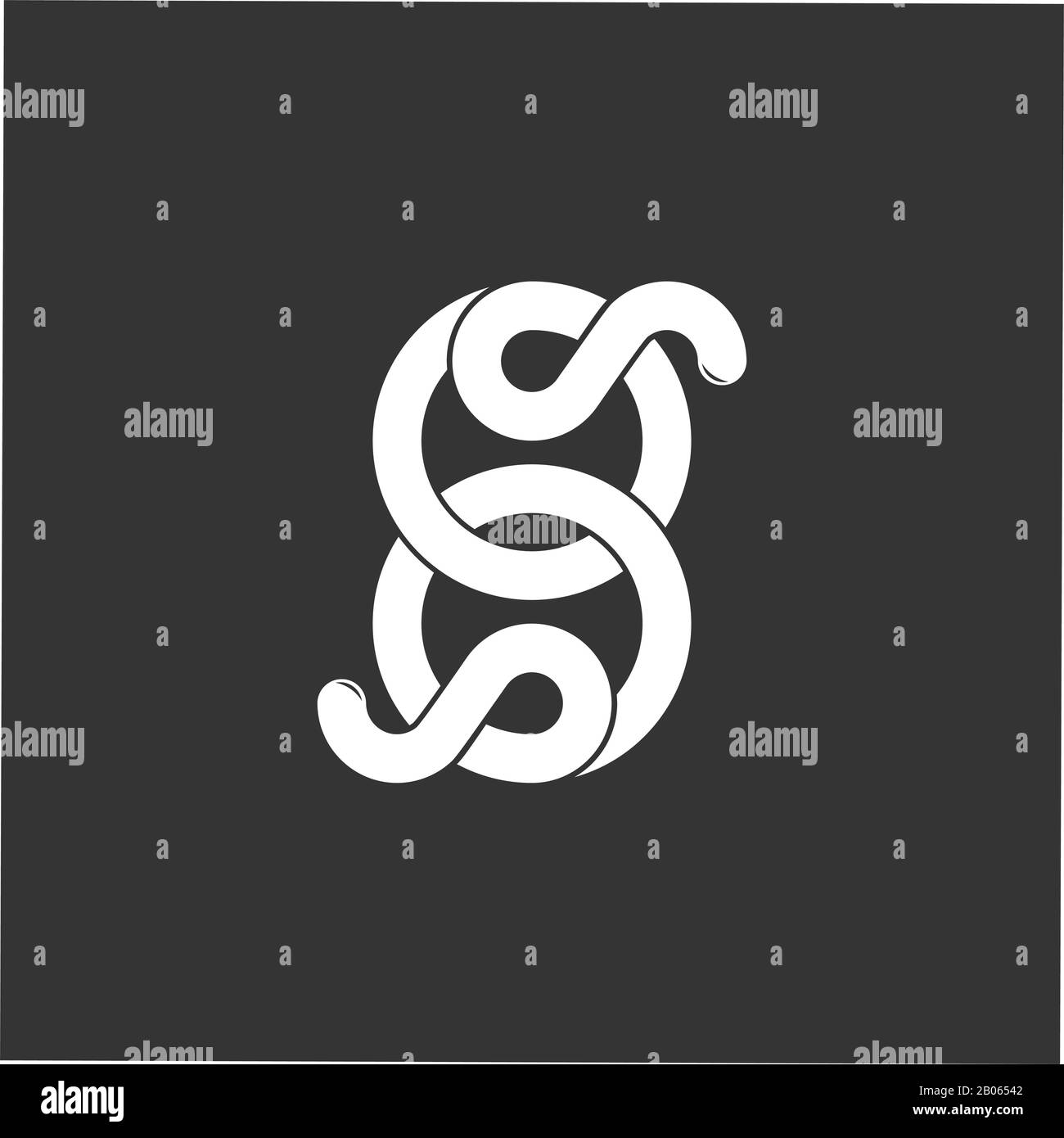 linked circle loop overlapping line logo vector Stock Vector Image ...