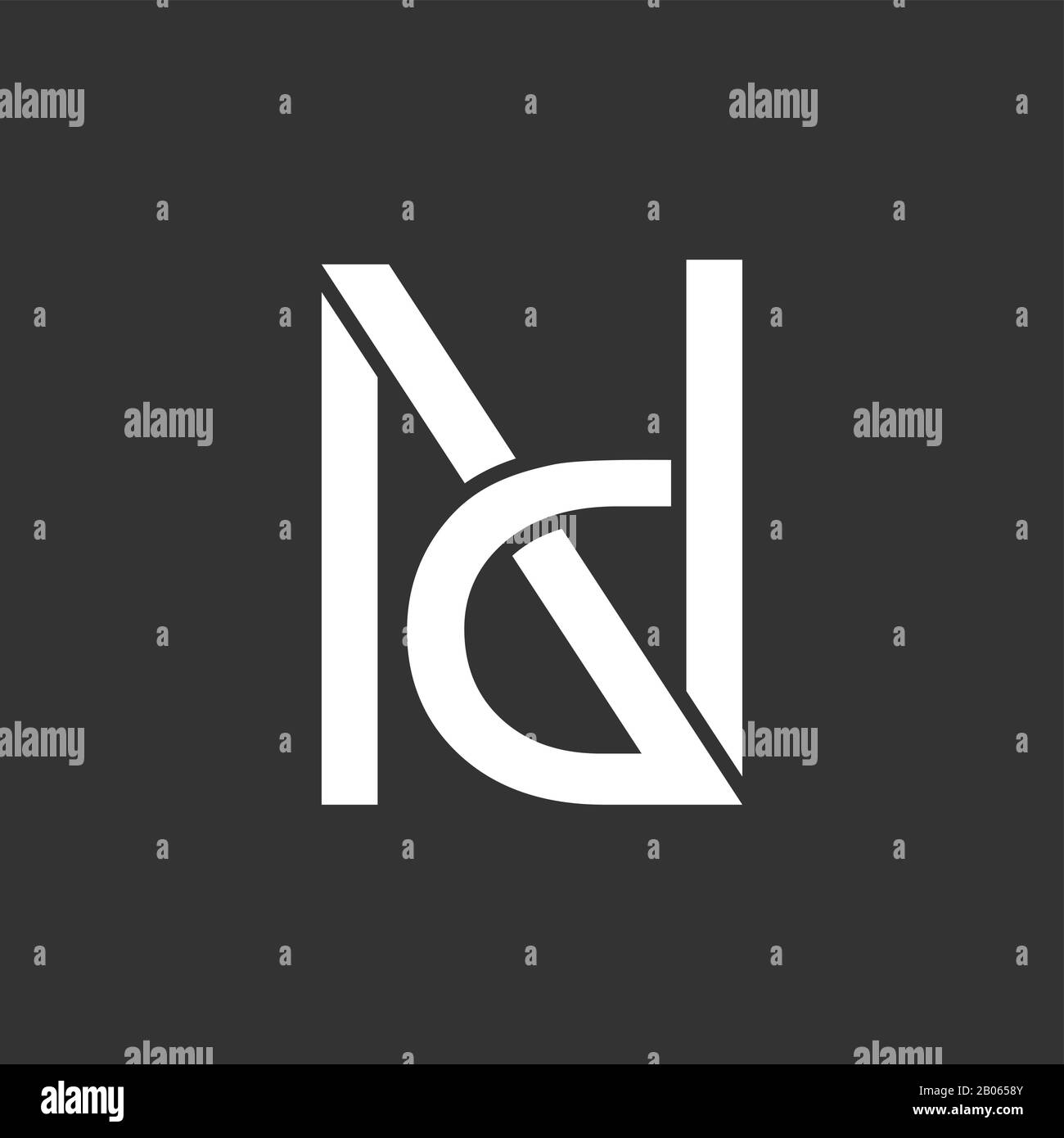 letter nd simple geometric line logo vector Stock Vector Image & Art - Alamy