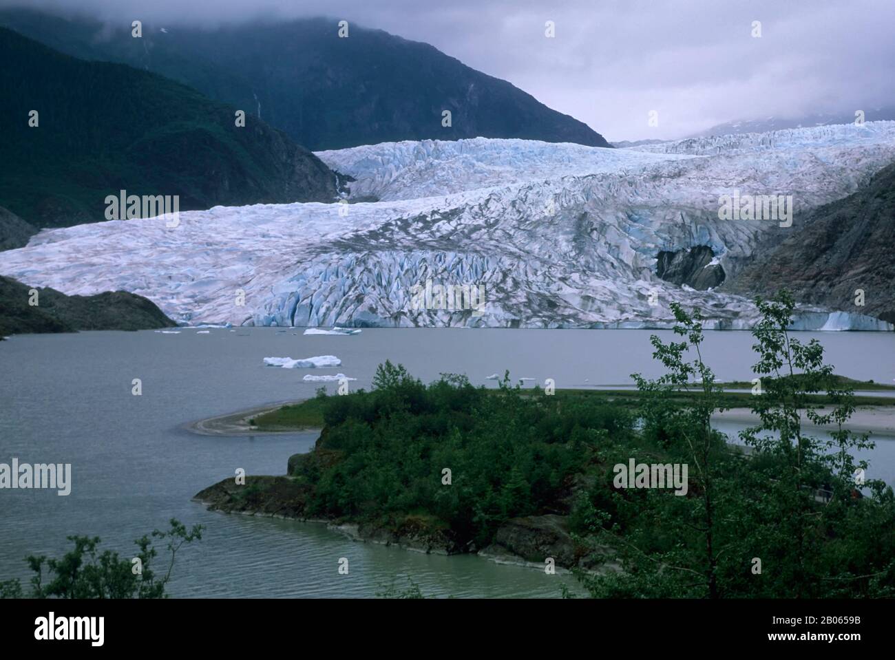 USA, ALASKA, JUNEAU, MENDENHALL GLACIER, RECEDING GLACIER Stock Photo ...