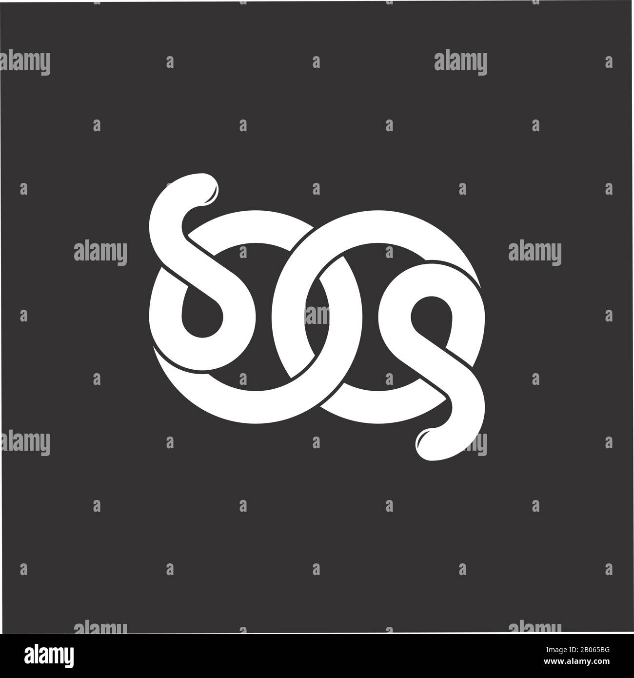 abstract letter sp simple loop curves line logo vector Stock Vector ...