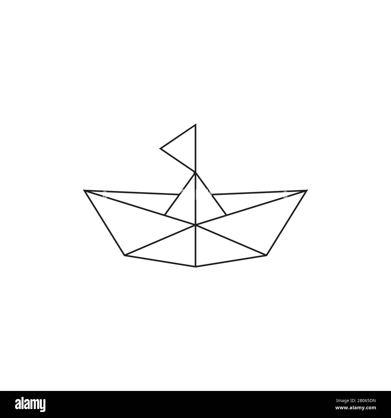 ship boat simple geometric line symbol vector Stock Vector Image & Art ...