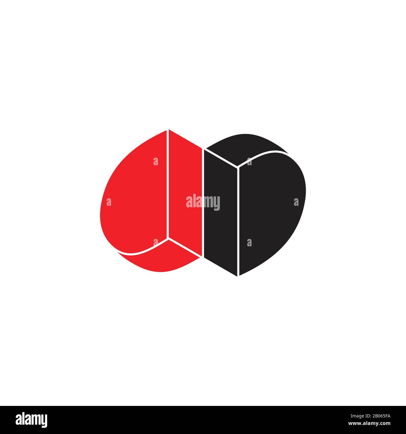 letter dd flat 3d geometric logo vector Stock Vector Image & Art - Alamy