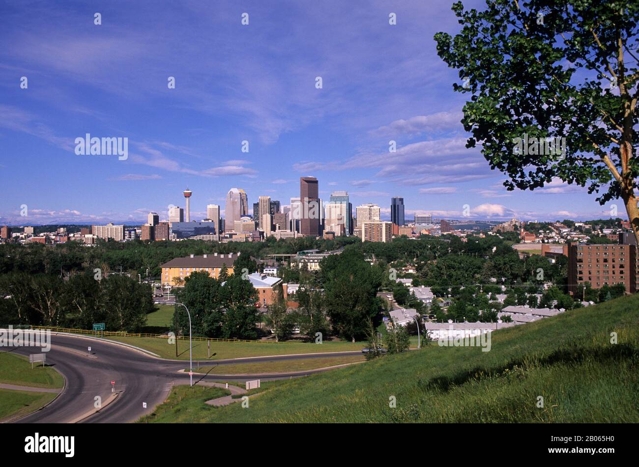CANADA, ALBERTA, CALGARY, VIEW OF DOWNTOWN FROM TOM CAMPBELL'S HILL ...