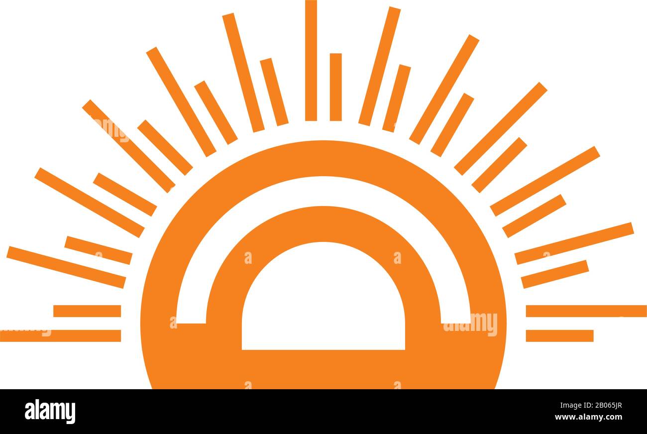 stripes geometric circle sun rays symbol logo vector Stock Vector Image ...