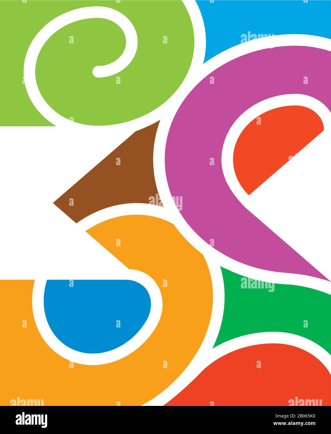 number 3 curves mosaic symbol logo vector Stock Vector Image & Art - Alamy