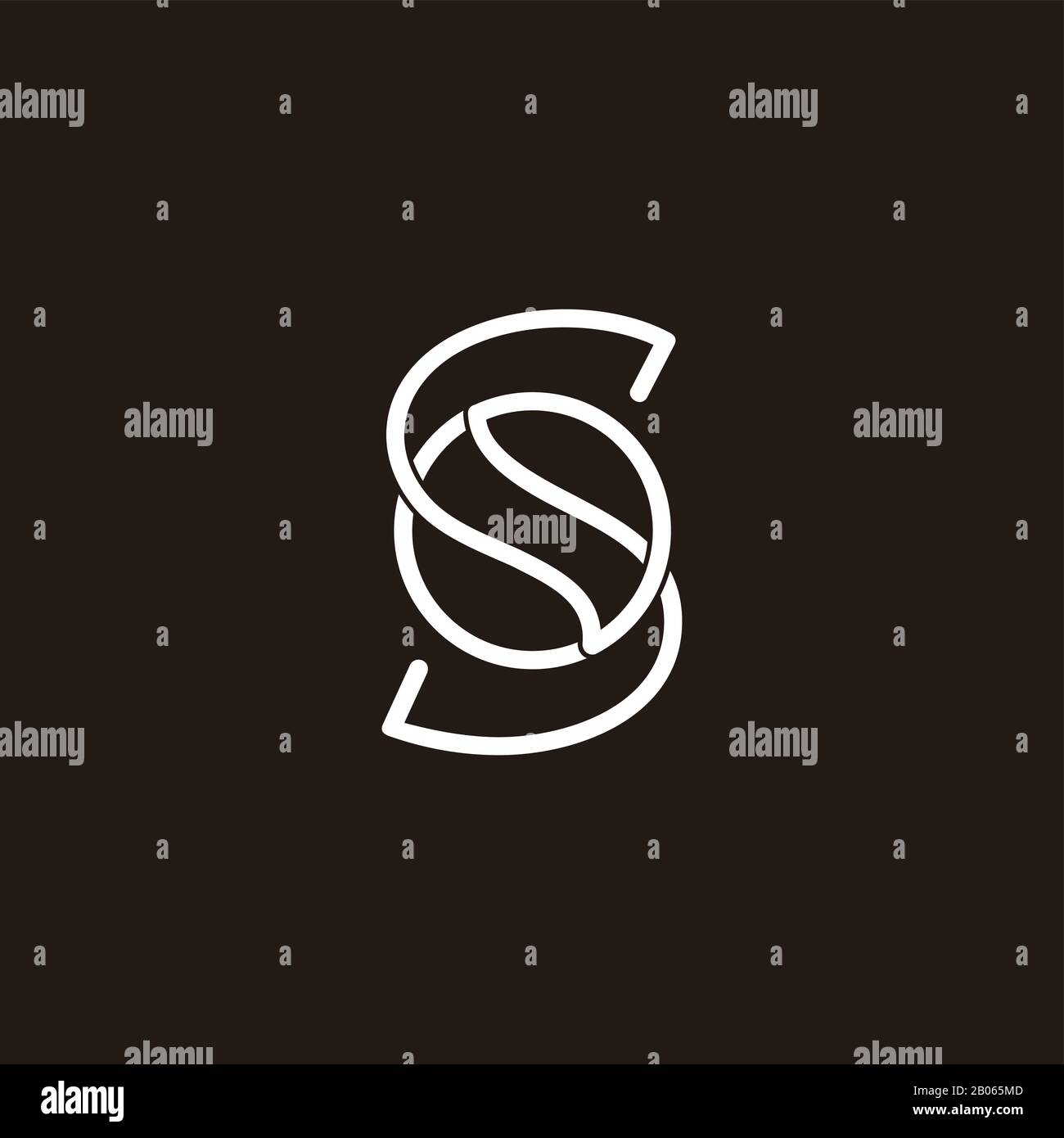 letter s overlap design circle geometric linear logo vector Stock ...