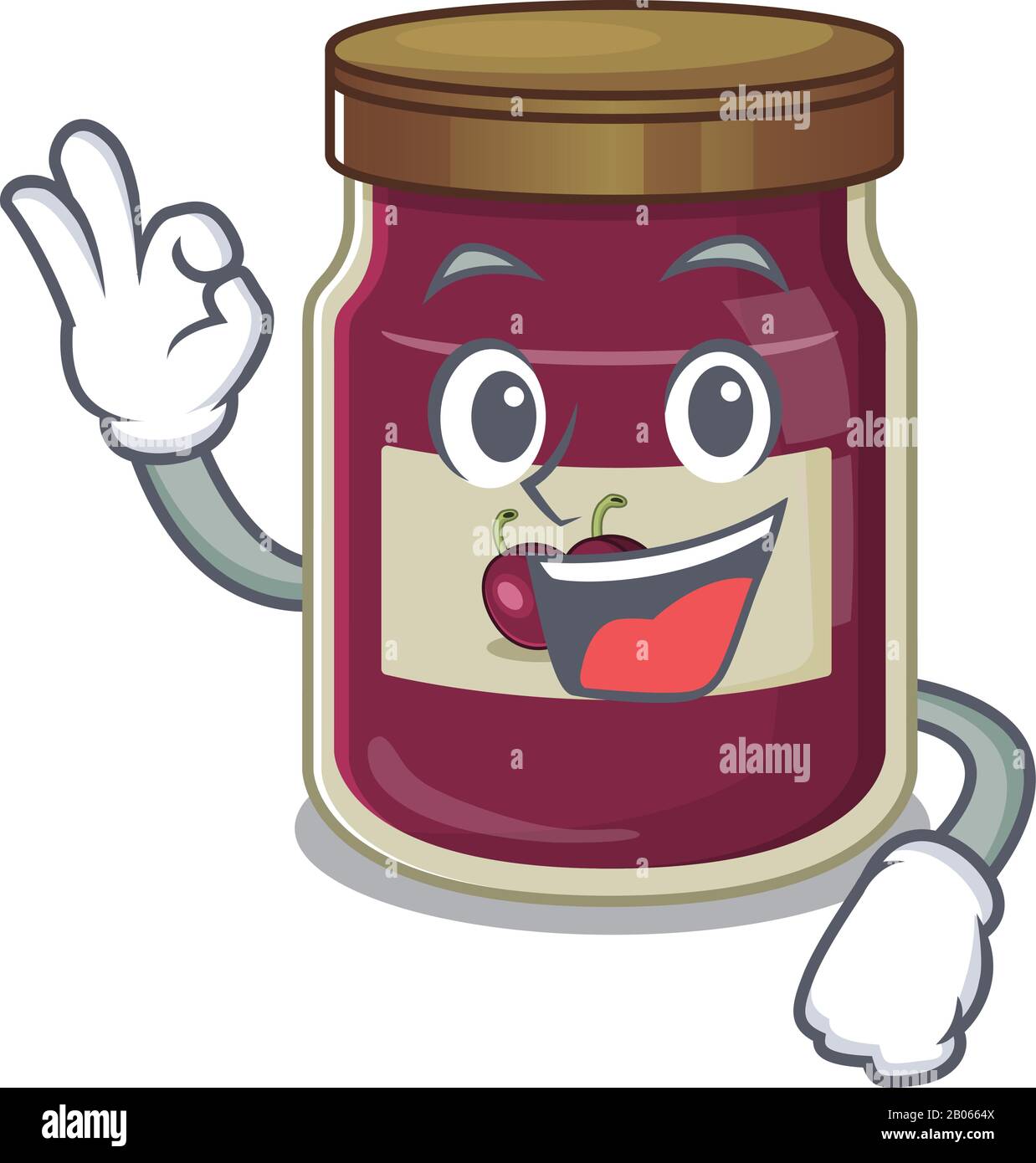 A funny picture of plum jam making an Okay gesture Stock Vector Image ...