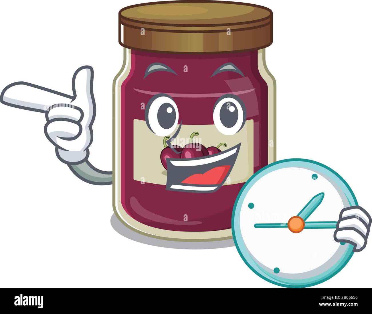 cartoon character concept plum jam having clock Stock Vector Image ...